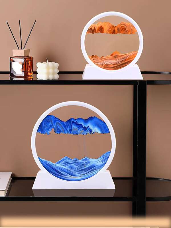 1pc Home 3d Liquid Motion Desk Toy, Blue Sandglass For Living Room ...