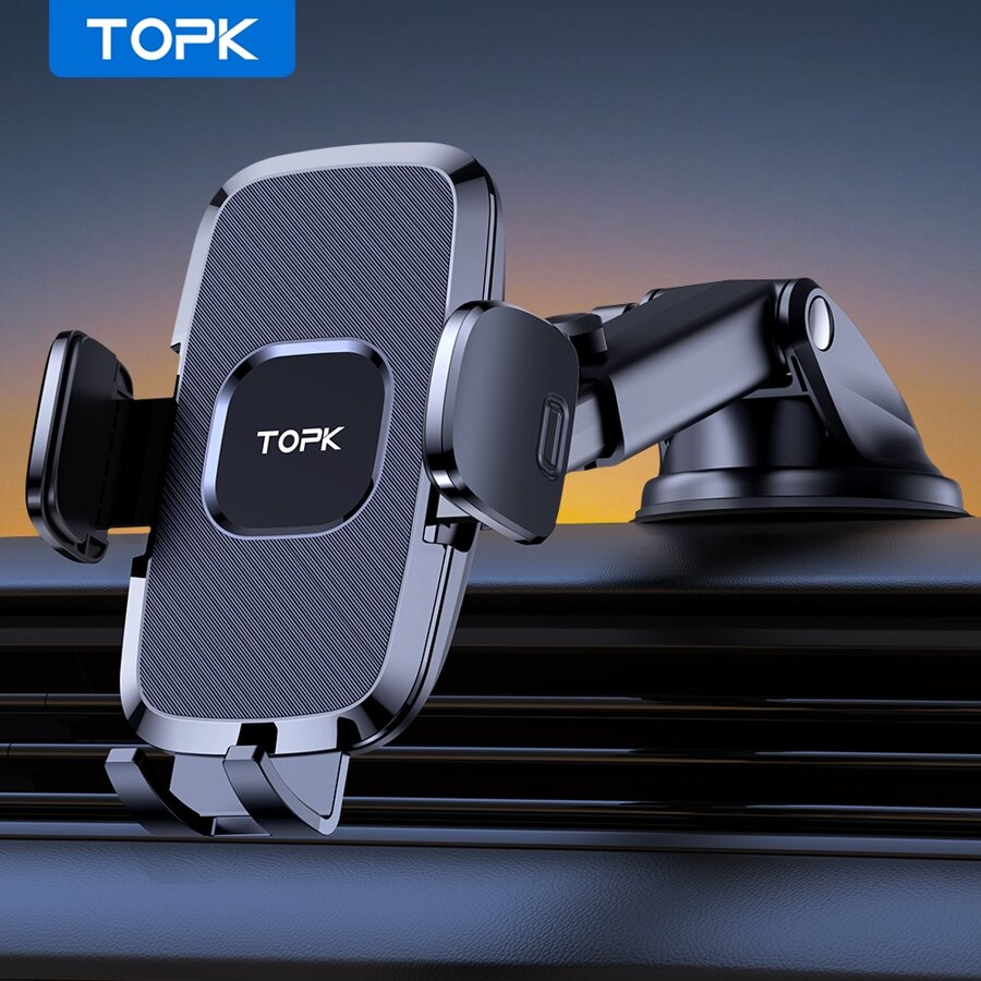 TOPK Car Phone Holder Mount, Upgraded Adjustable Horizontally And ...