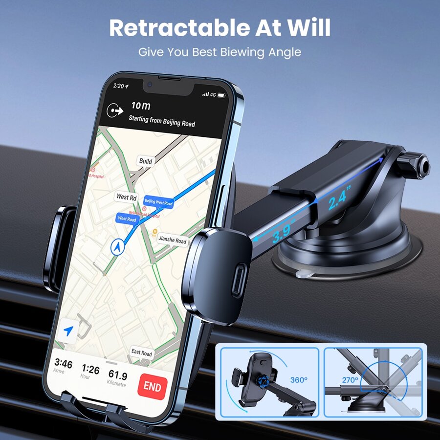 TOPK Car Phone Holder Mount, Upgraded Adjustable Horizontally And ...