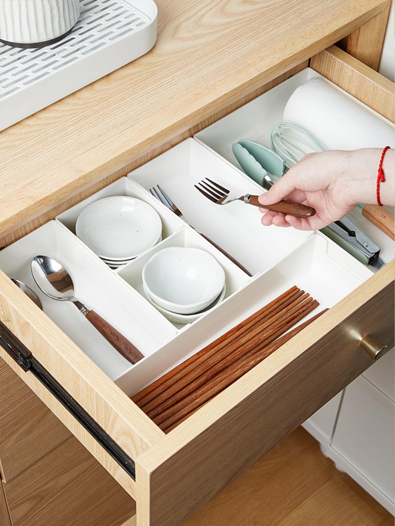1pc Simple Stackable Drawer Divider Storage Box For Kitchen Utensil ...