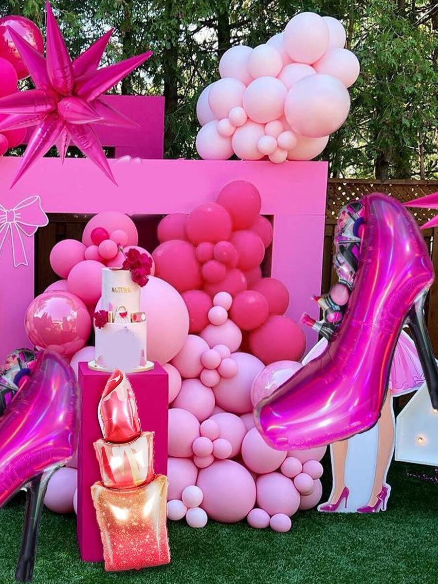 83pcs Aluminum Foil Balloons, High Heel Shoes & Flower Garland Arch Kit ...