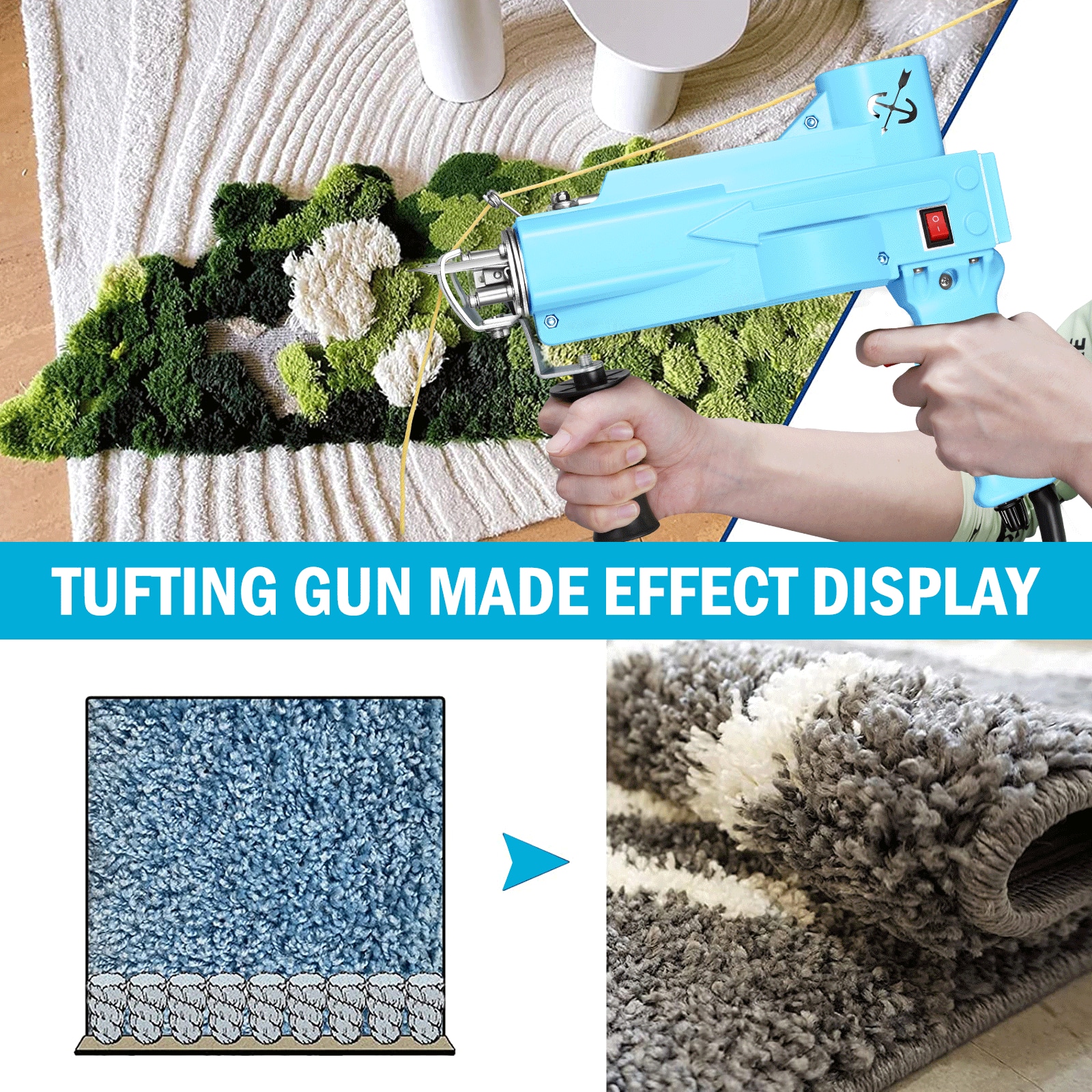 Cut Pile Rug Tufting Gun Loop Tufting Gun Rug Gun Electric Carpet ...