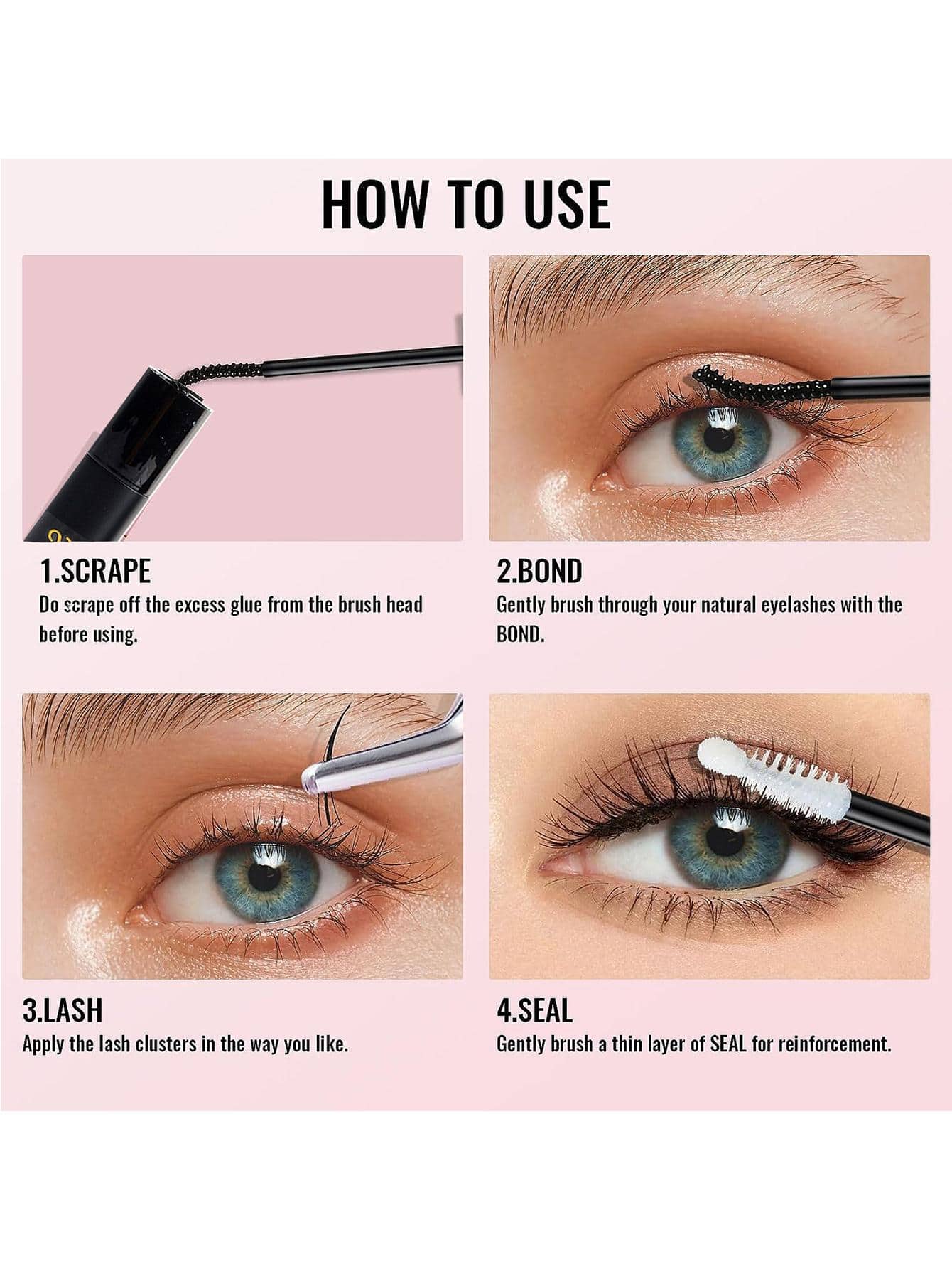 Lash Bond And Seal Waterproof, Cluster Lash Glue For Cluster And Strip ...