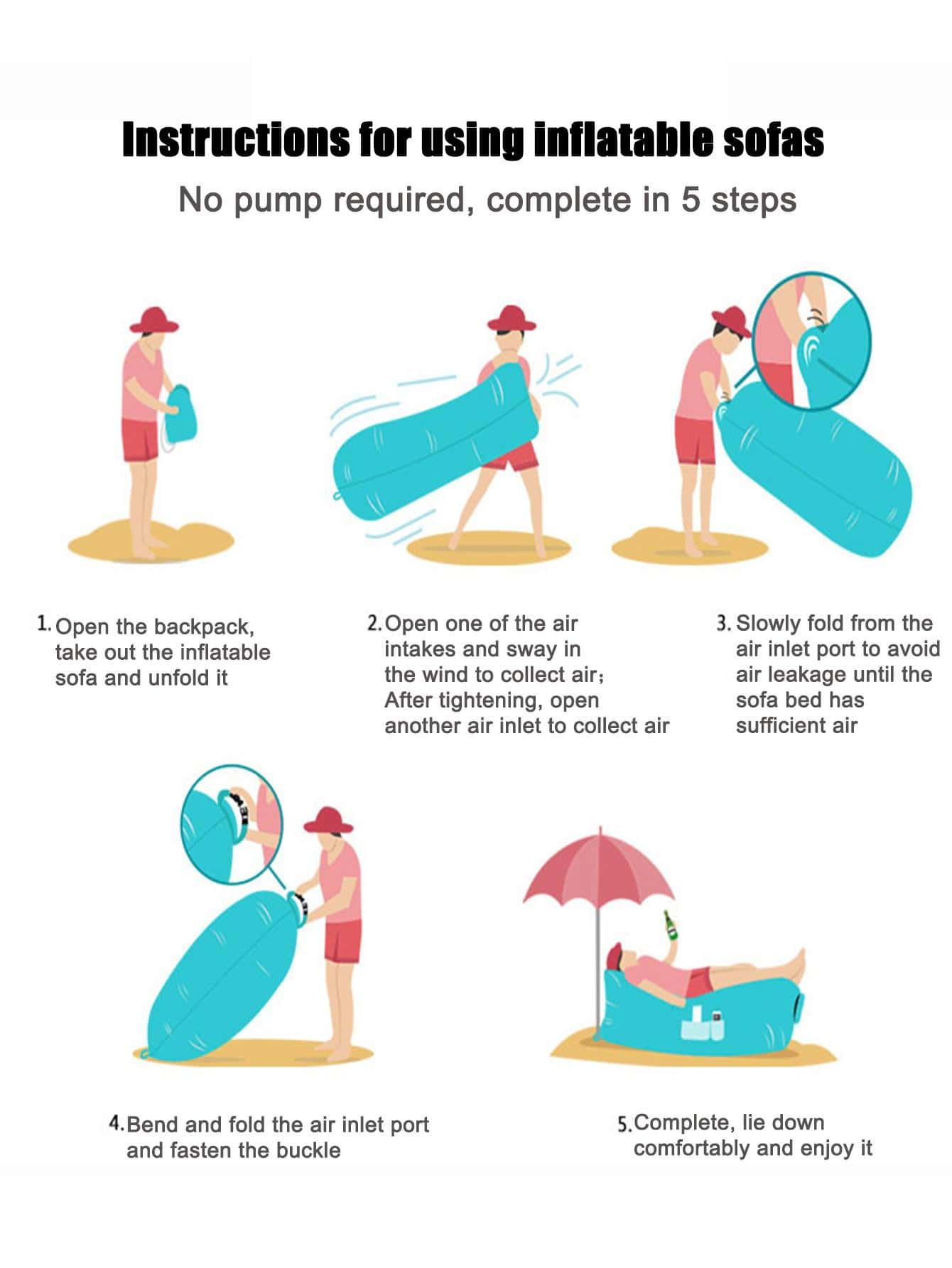 Inflatable Sofa Camping Air Lounger For Beach Park | SHEIN USA