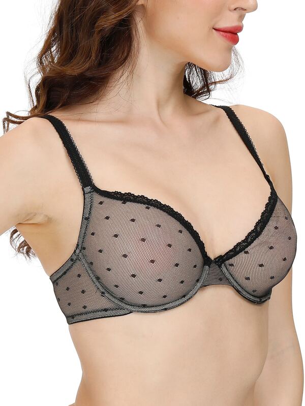Women's Sexy See-through Lace Mesh Sheer Bralette Bra Without Padding | SHEIN USA