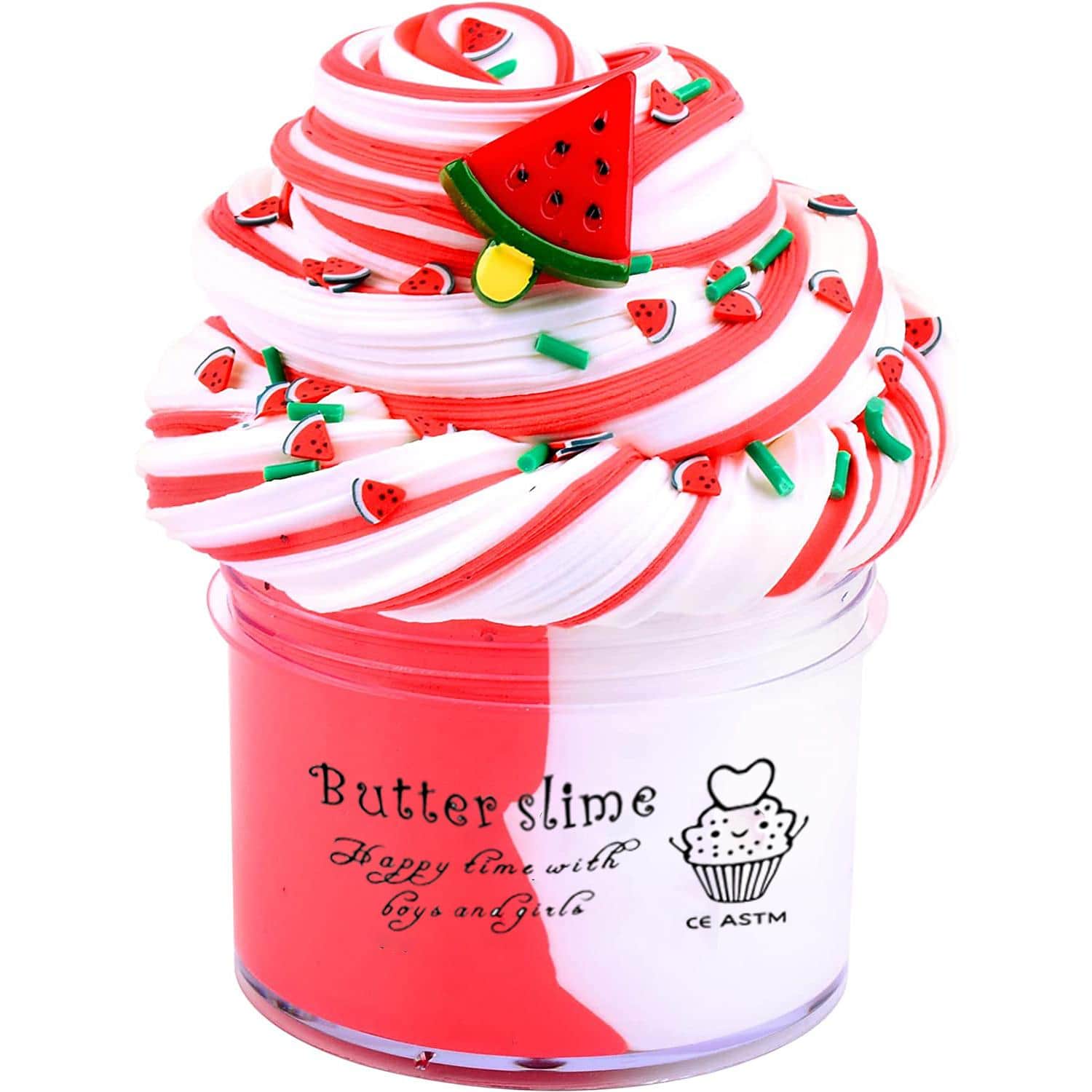 1 Pack 70ml Watermelon Butter Slime Pack, Soft Scented and Non Sticky ...