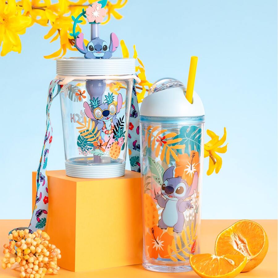 Miniso Lilo & Stitch Series Portable Straw Thermos Cup Cute Cartoon ...