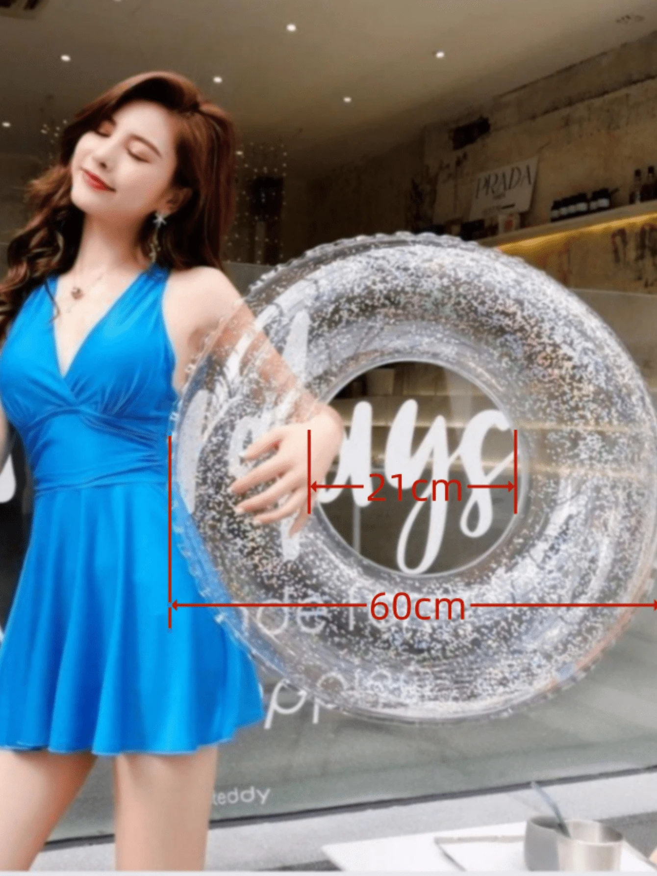 Transparent Glitter Pool Float Swimming Ring Inflatable Pool Tube For ...