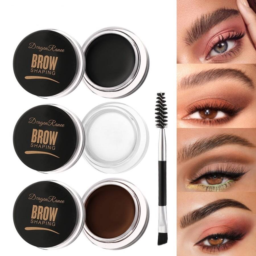 Crema para cejas en forma de con aspecto natural cejas con 4 color - a ...