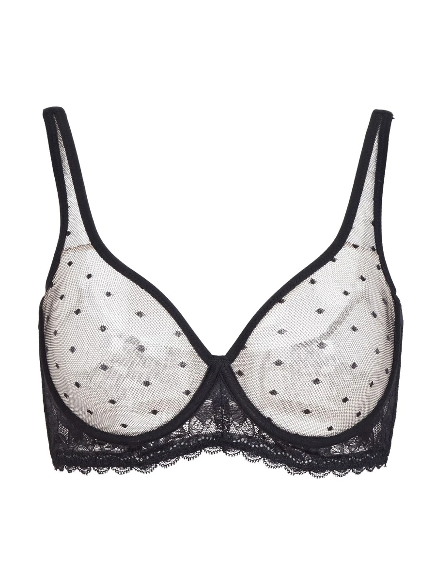 Women's Double Layer Sexy Lace Mesh & Sheer Bra Without Padding | SHEIN USA