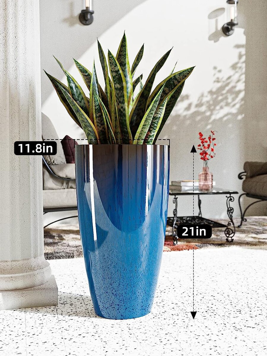21 inch Tall Planters for Outdoor Plants Set of 2,Outdoor Planters for ...