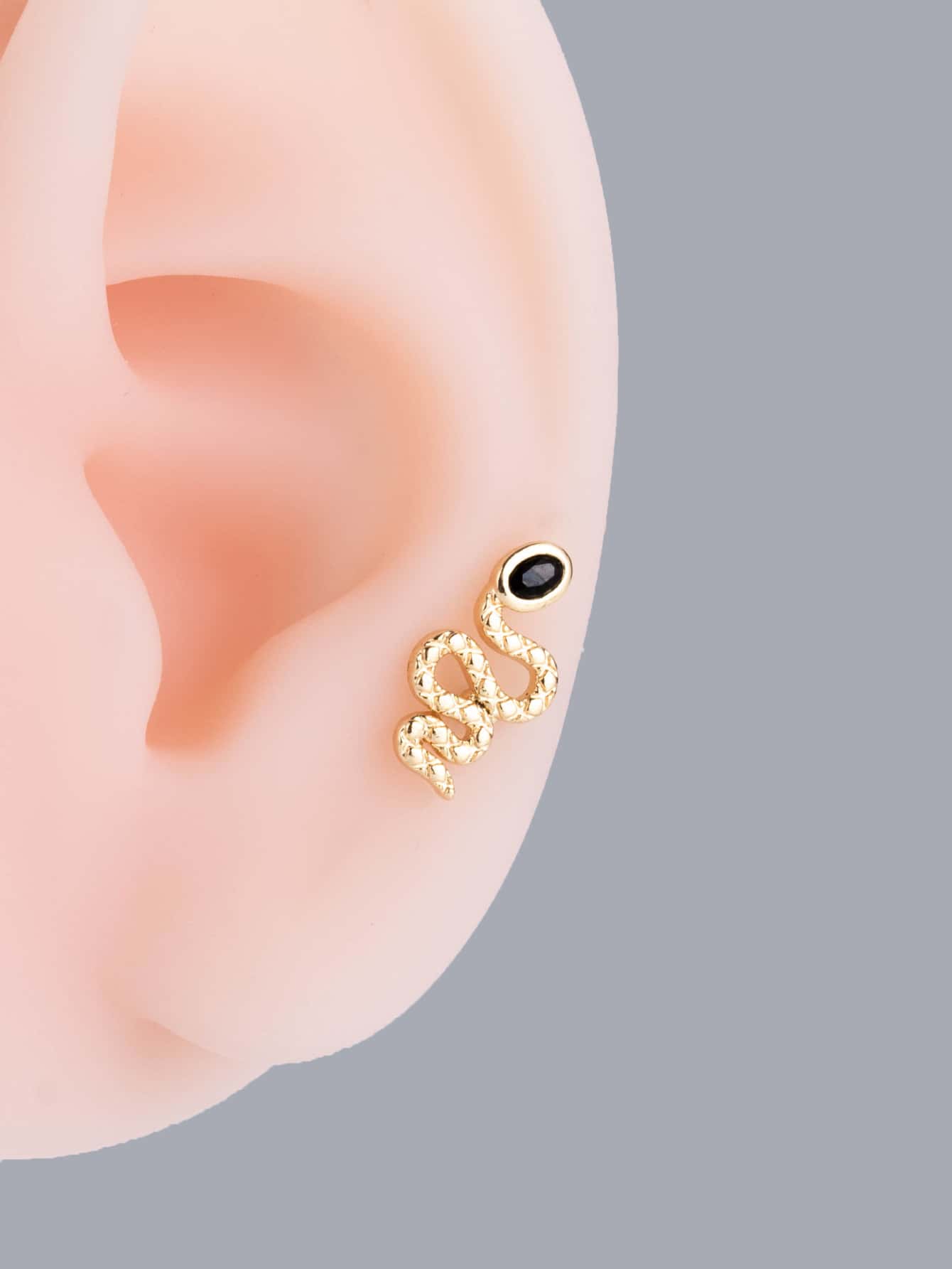 1pc Fashionable Personalized Snake Shaped Helix Piercing Stud Earring ...