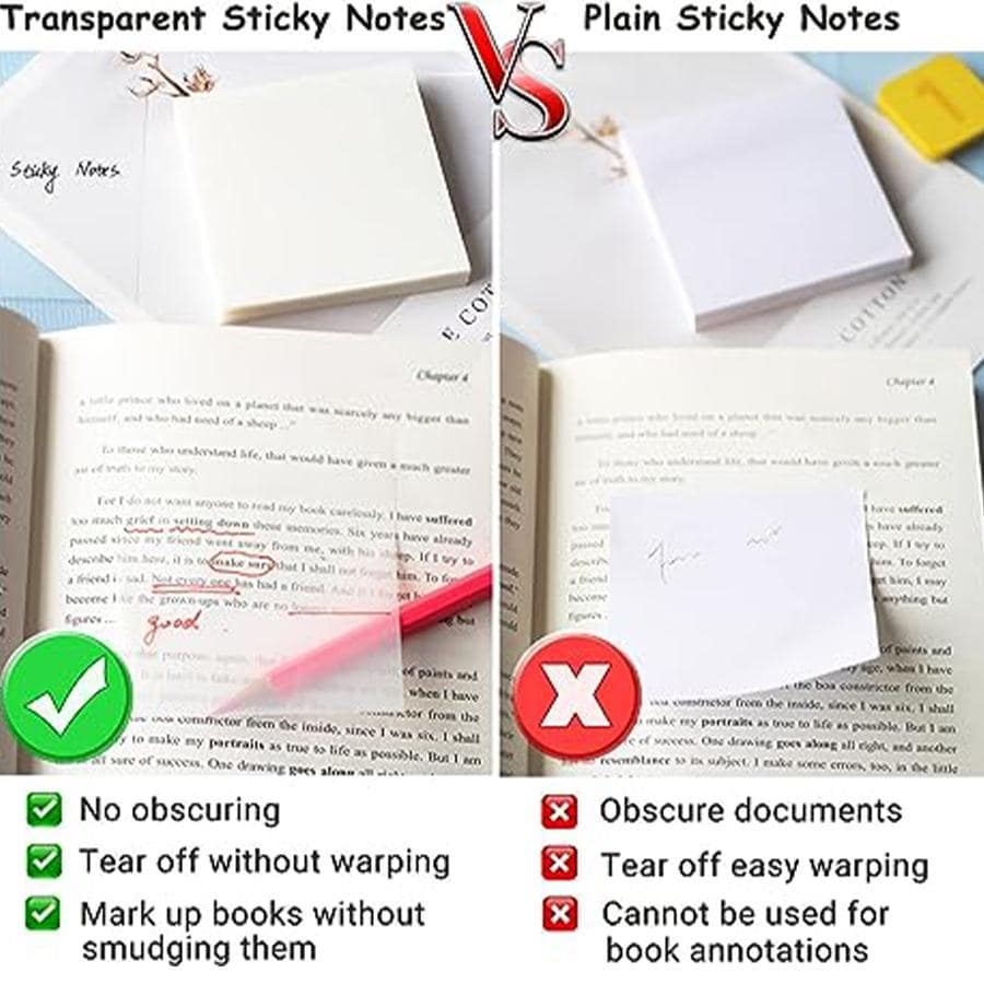 100 notas adhesivas transparentes coloridas, 3 estilos, diferentes ...