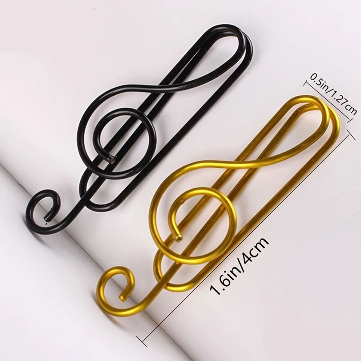 40pcs Gold Music Note Shaped Paperclips Set With Colorful Plastic ...