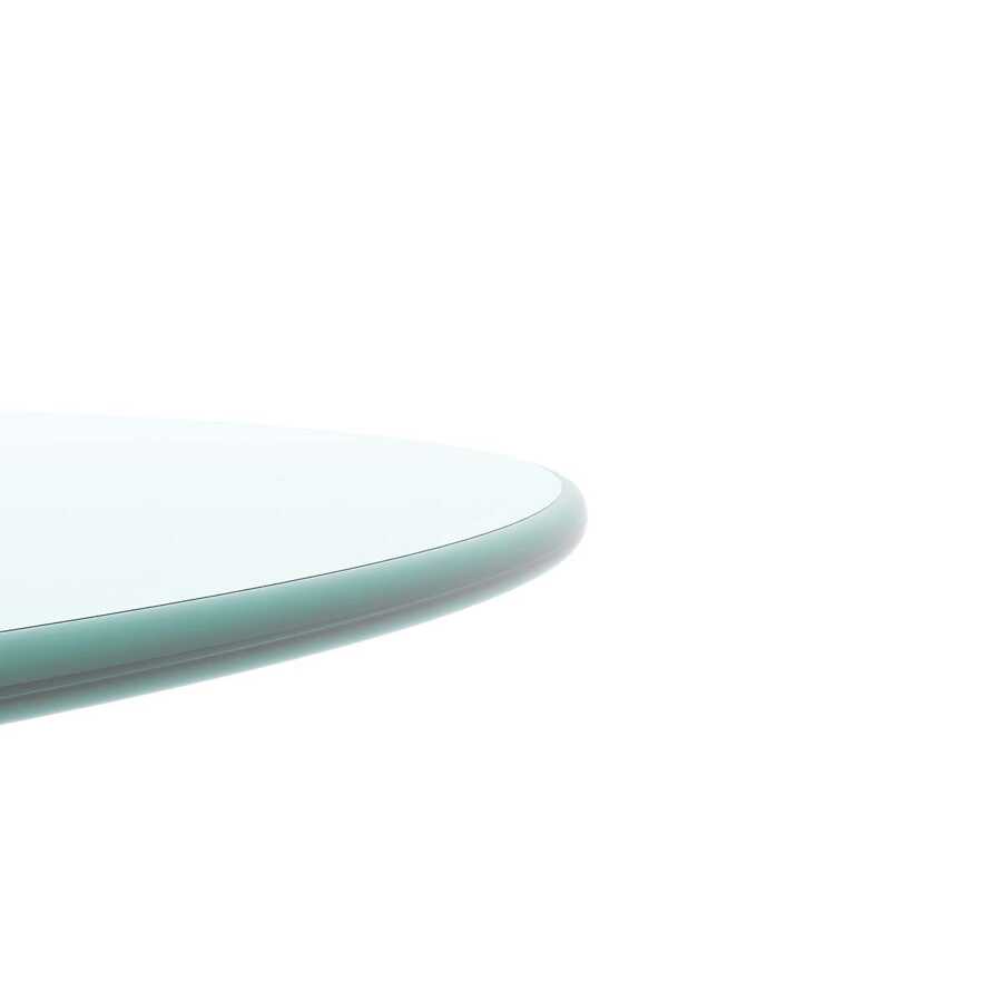 20 Inch Round Tempered Glass Table Top Clear Glass Round Polished Edge ...
