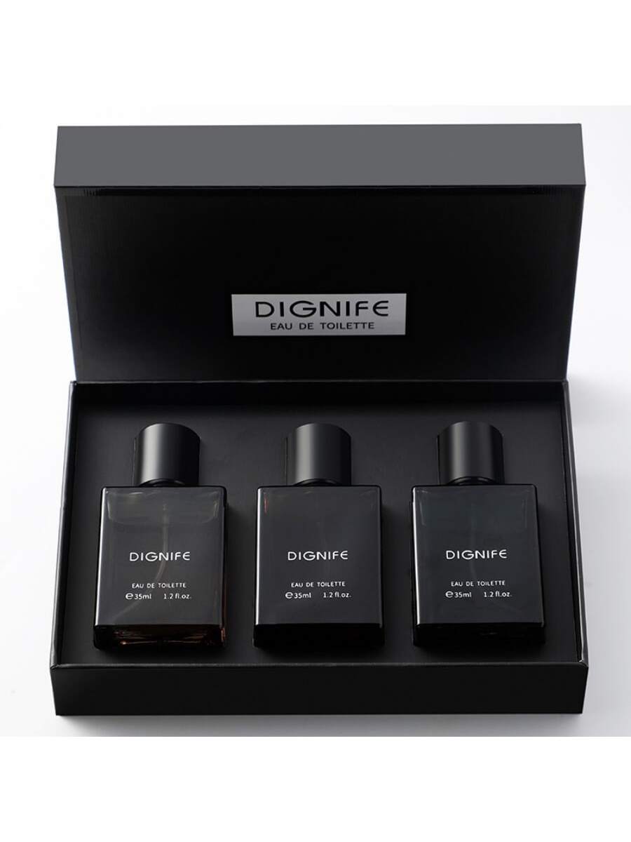elegante caballero de hombres tres perfume Set elegante madera tono de ...