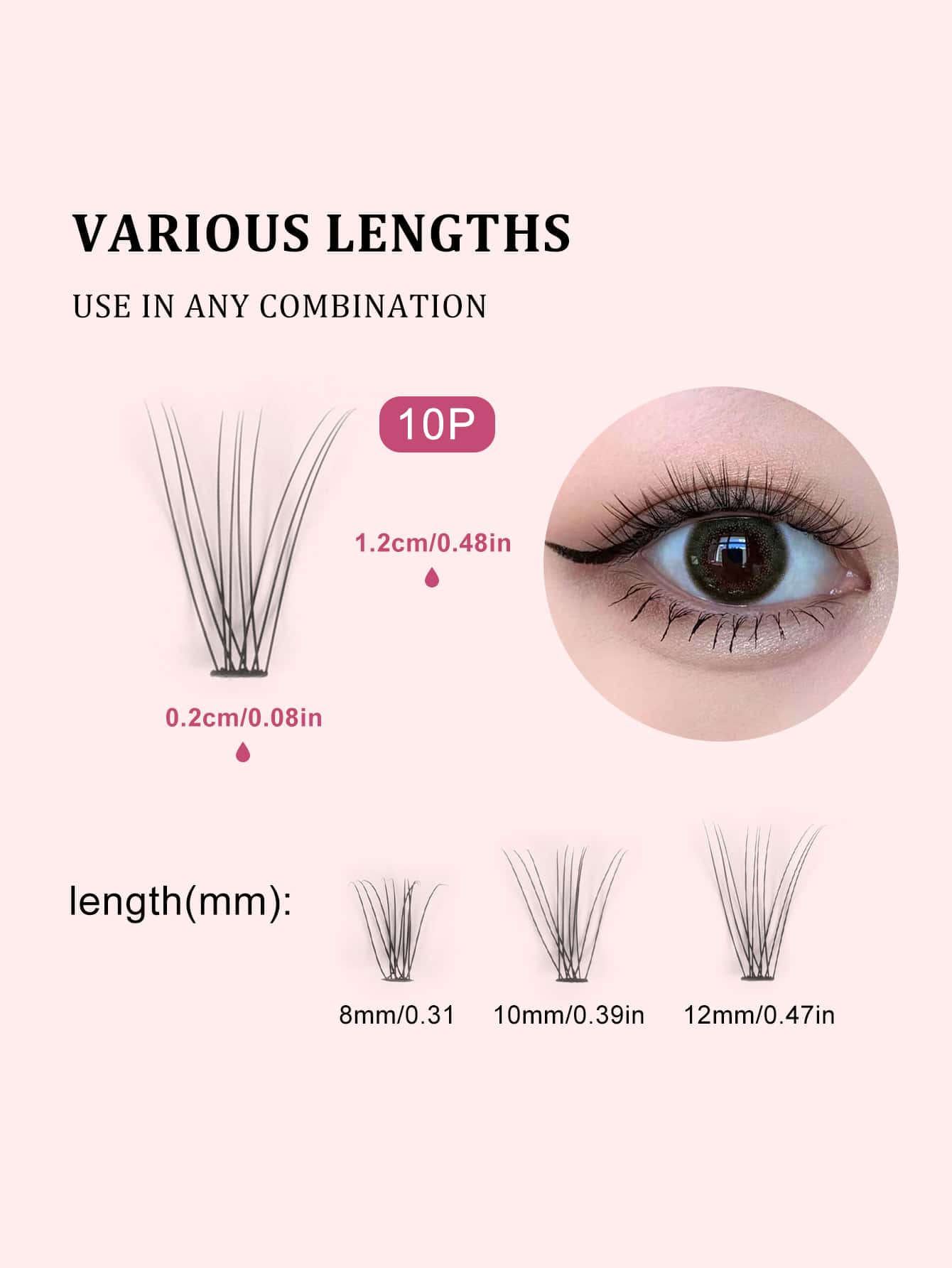 60 Grappes De Cils En Queue De Poisson De Styles Mixtes Segmentés, De 8 ...