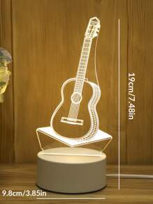 1pc USB Powered 3D Acrylic Football/Racing Car/Gamer/Guitar Shaped LED ...