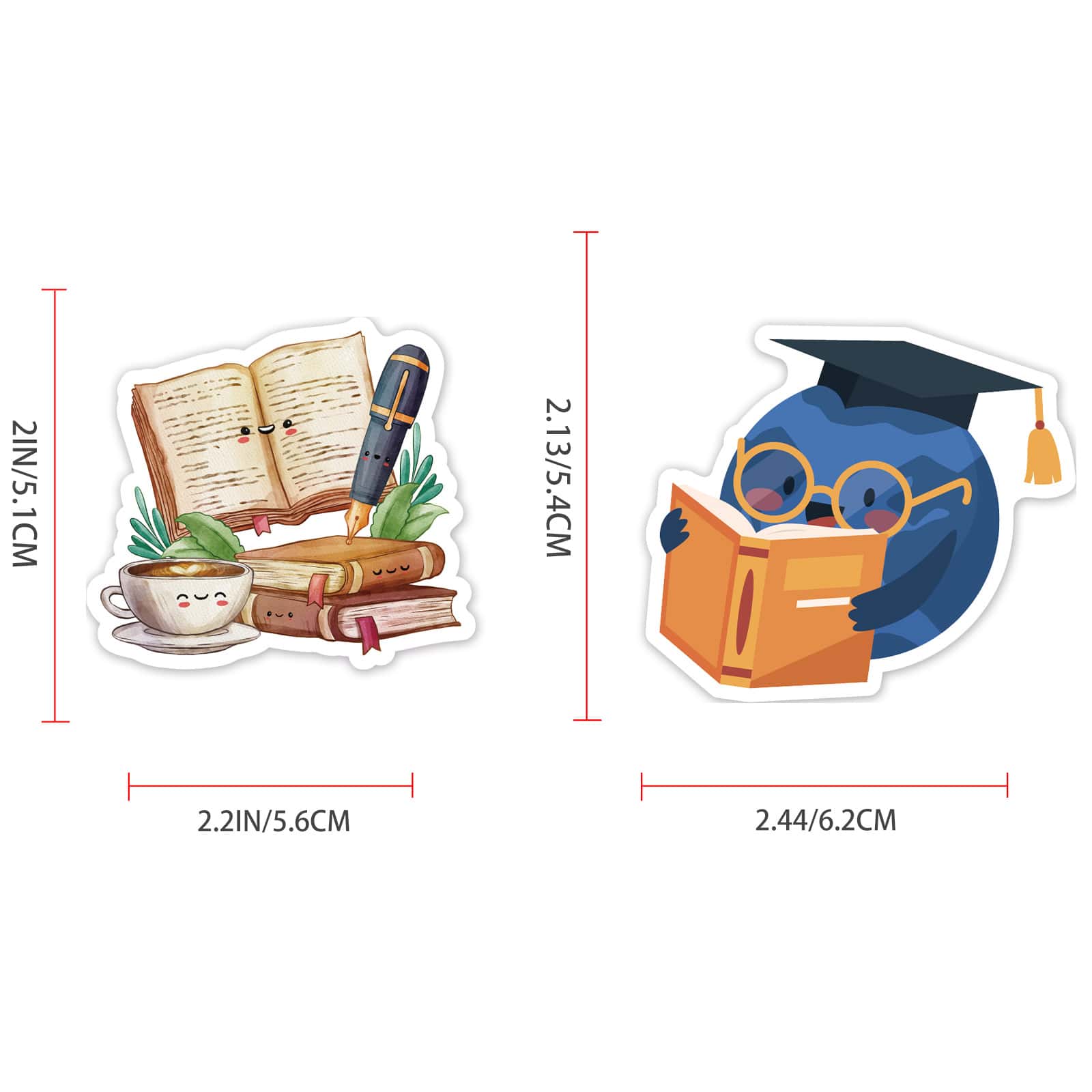 50pcs Reading Themed Stickers For Personalizing Laptops, Tablets ...