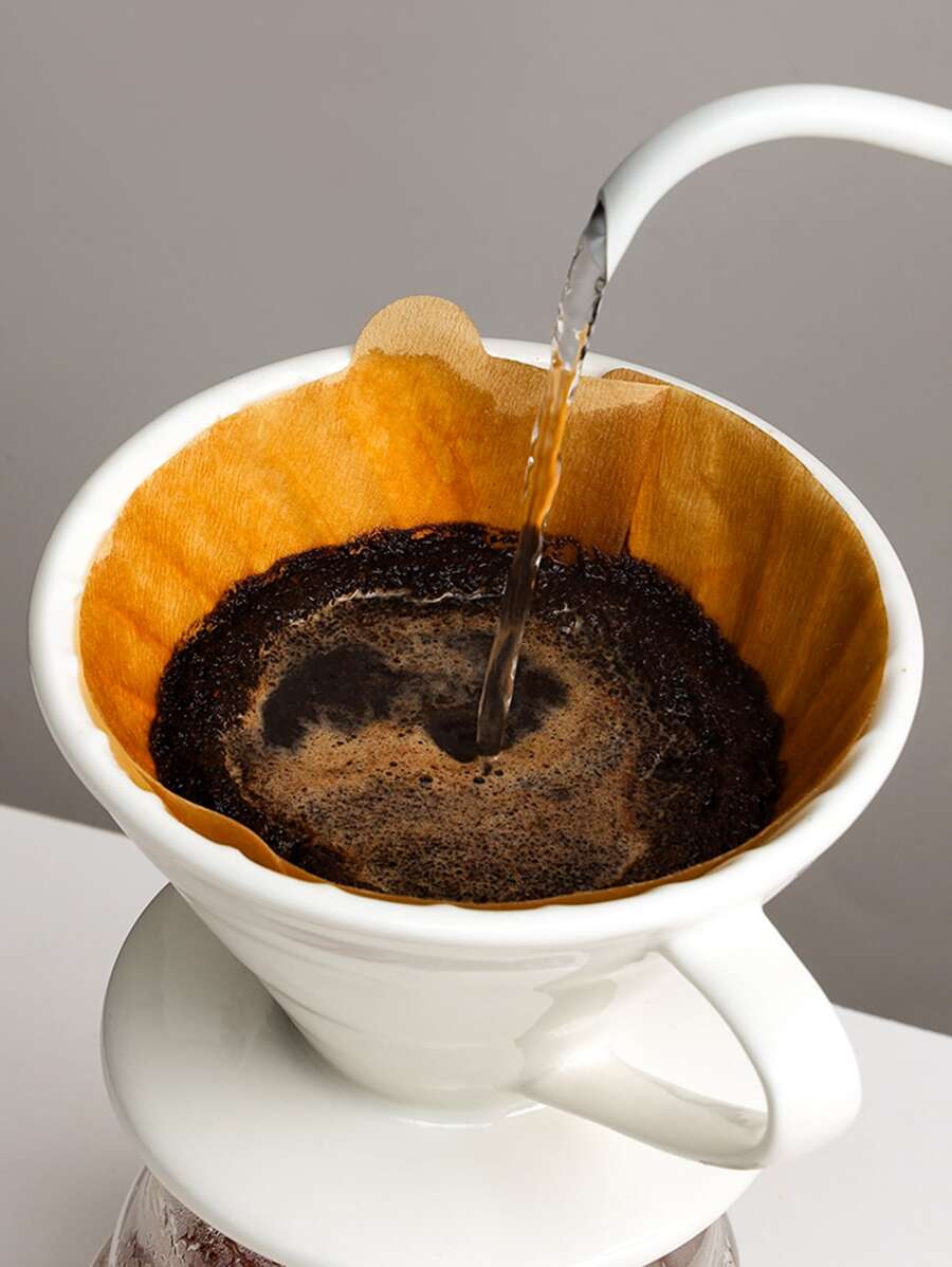 40pcs Coffee Filter Paper, V-Shaped Cone Shape, Drip Type, Fan-Shape ...