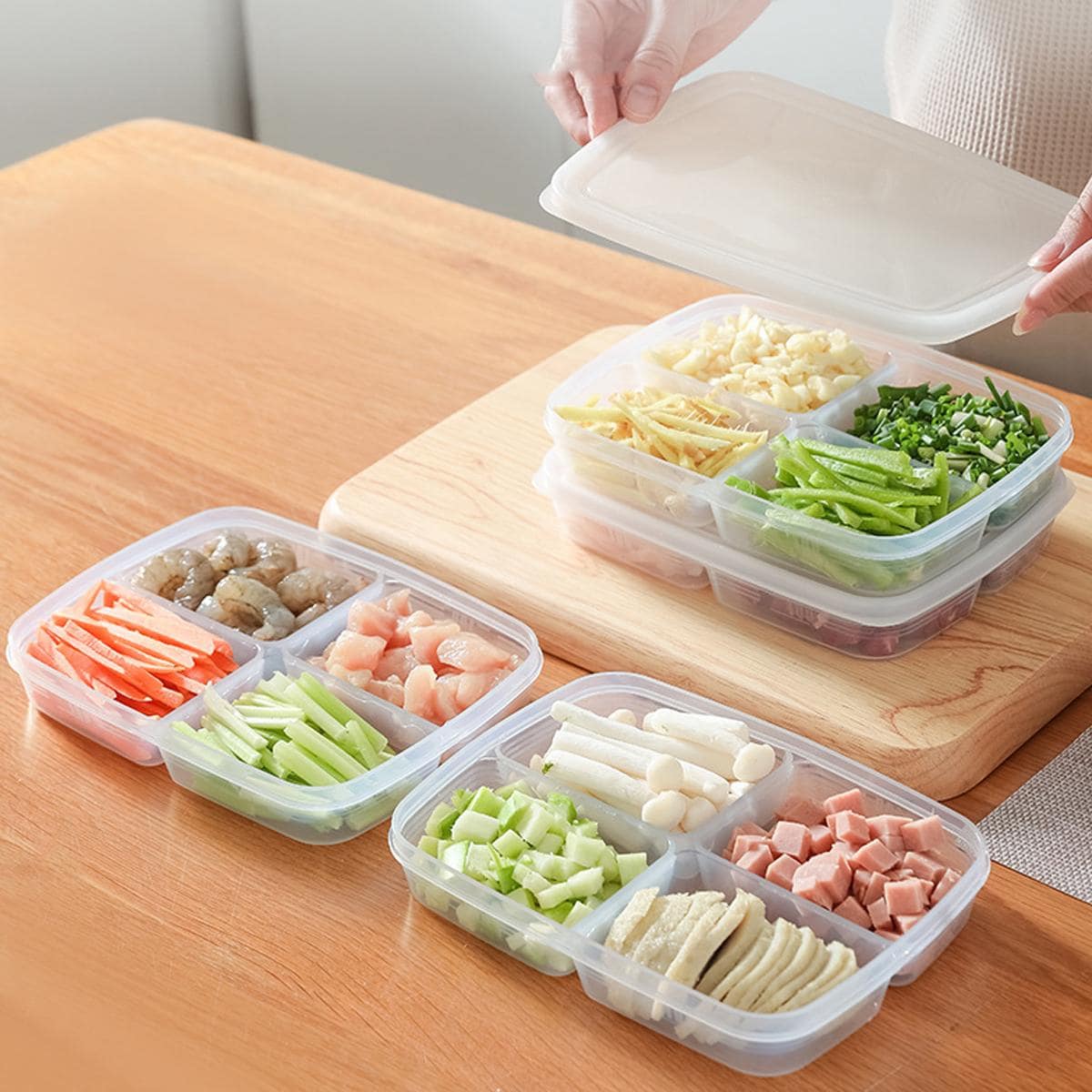 Food Storage Container With Dividers, Meal Prep Container, No Mixing ...