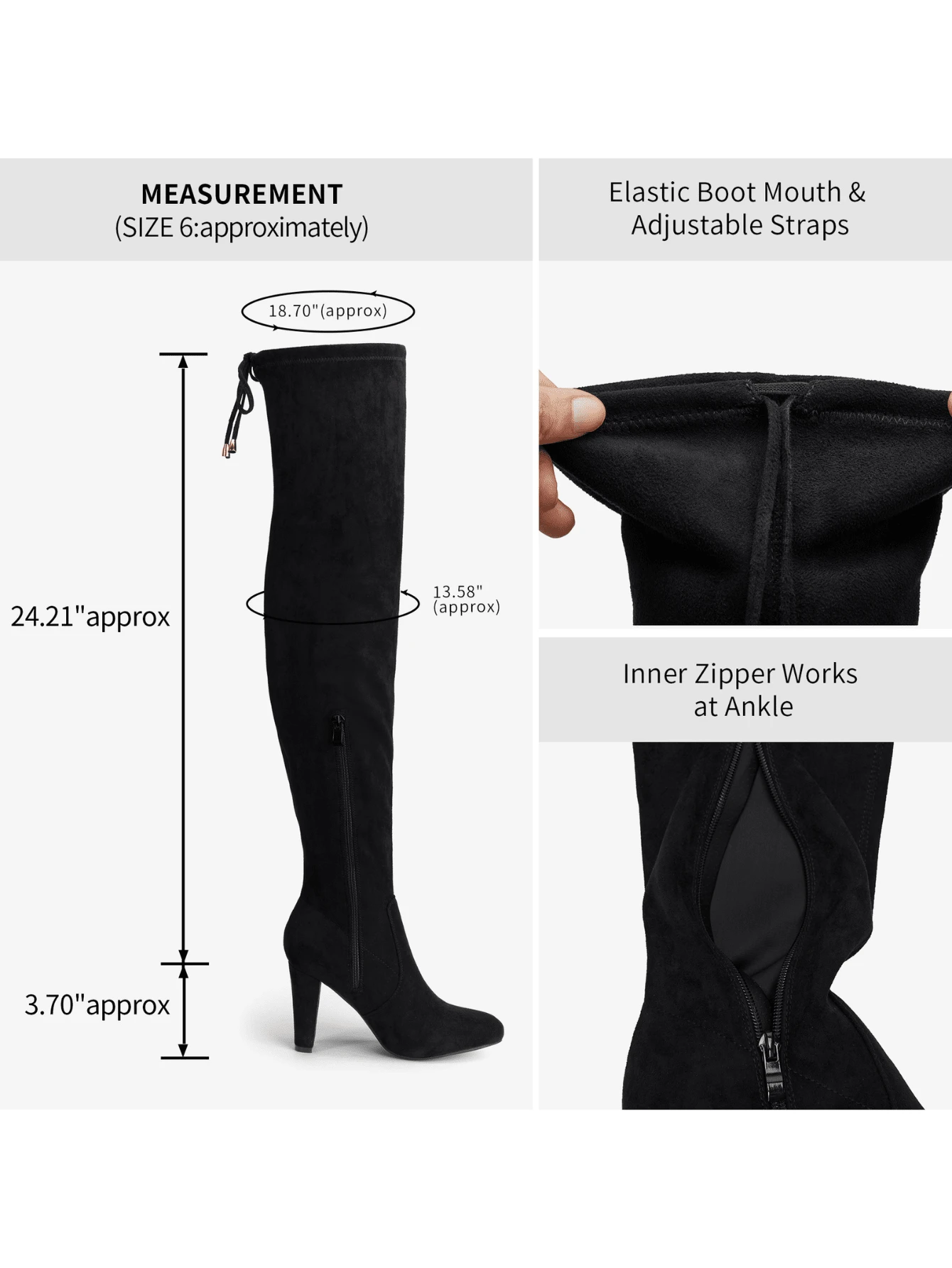 Women's 992 Thigh High |Over The Knee Boots Suede Long Boot With Inner ...