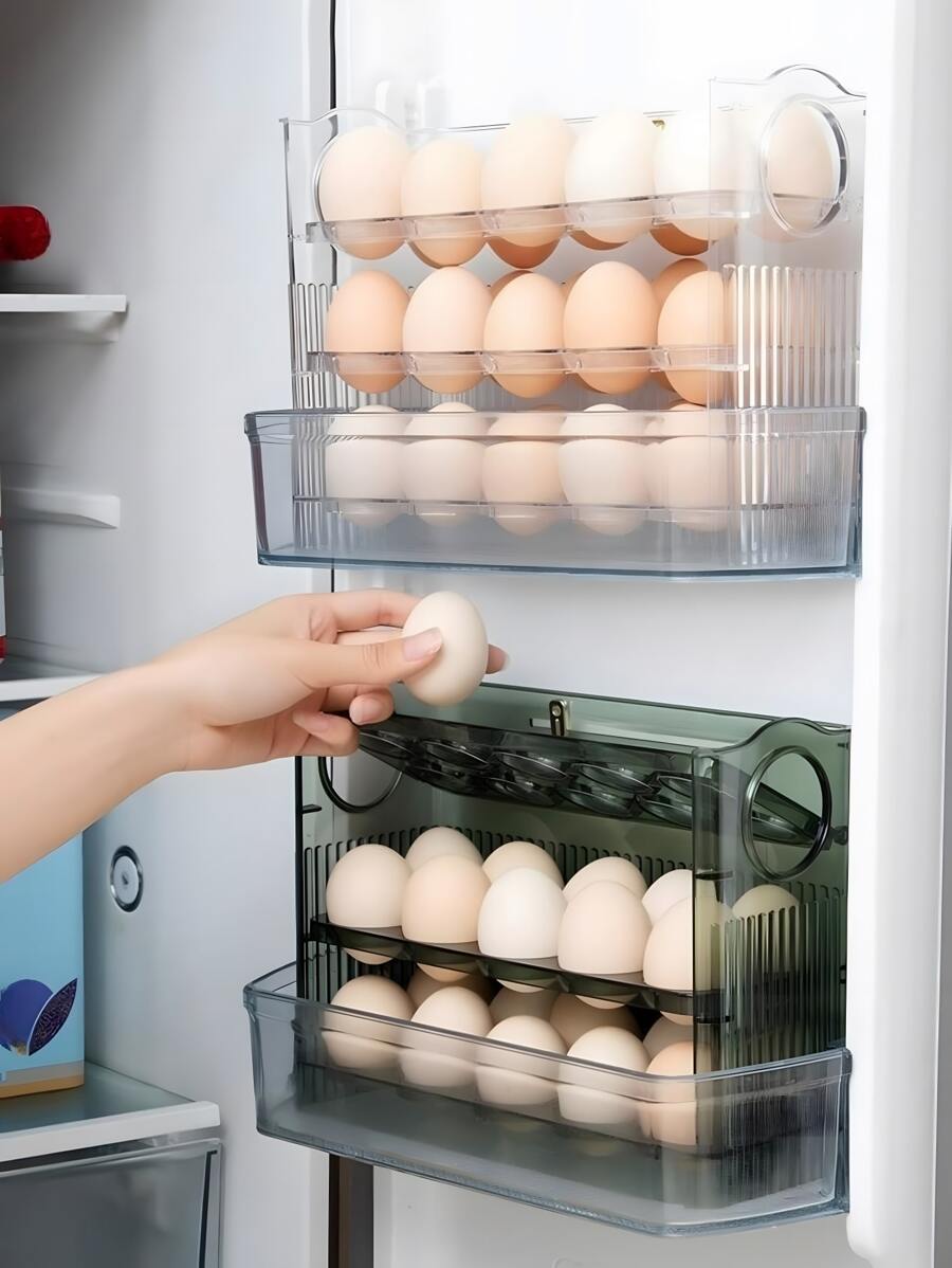 Egg Storage Box For Refrigerator Door Side With Flip Design Kitchen ...