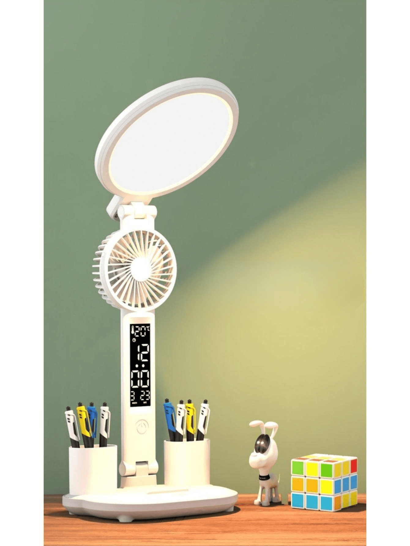 An Led Desk Lamp With Fan And Usb Charging, Eye-protective Soft Light ...