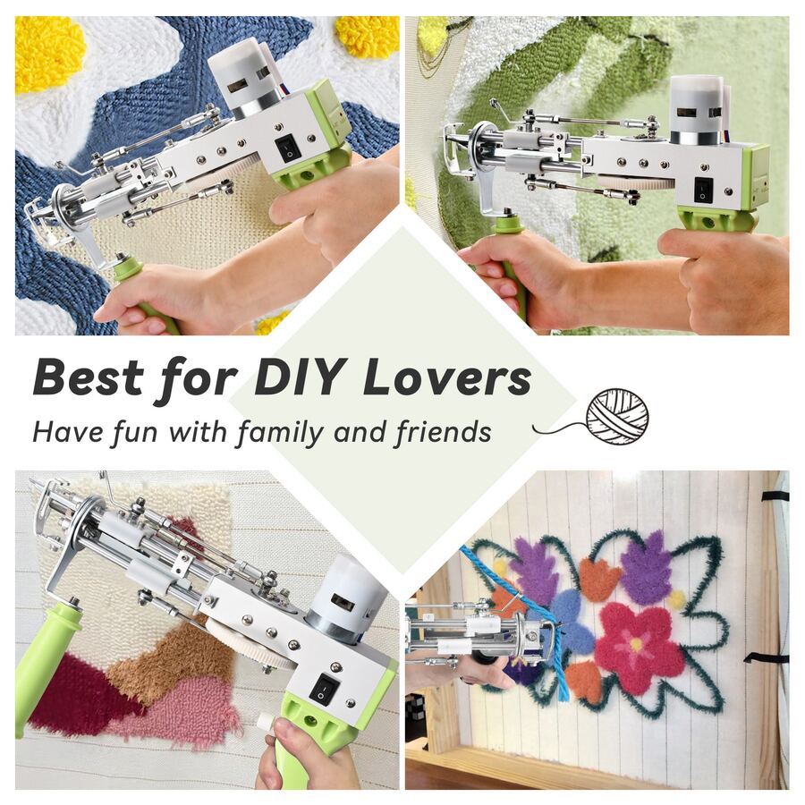 Tufting Gun, 2 in 1 Rug Gun Cut Pile and Loop Pile Rug Tufting Gun Kit ...