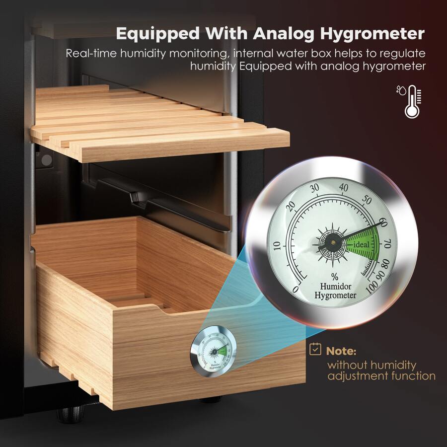 Electric Cooler Humidor, 25L 150 Counts Capacity, with Spanish Cedar ...
