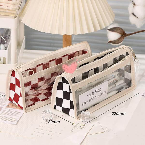 Checkered Pattern Pencil Case | SHEIN USA