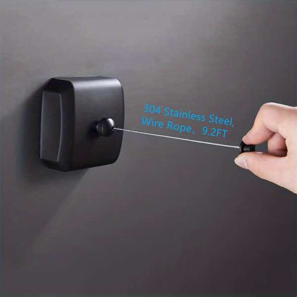 1pc 9.2ft Laundry Clothesline, Minimalist Stainless Steel Retractable ...