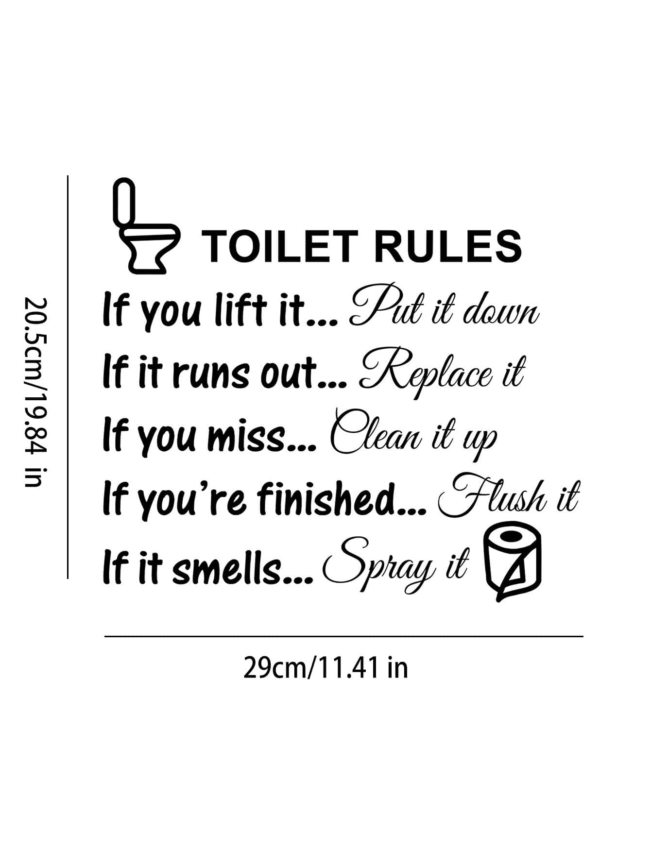 1pc Diy Removable Toilet Rules Wall Quotes Stickers, Washroom Bathroom ...