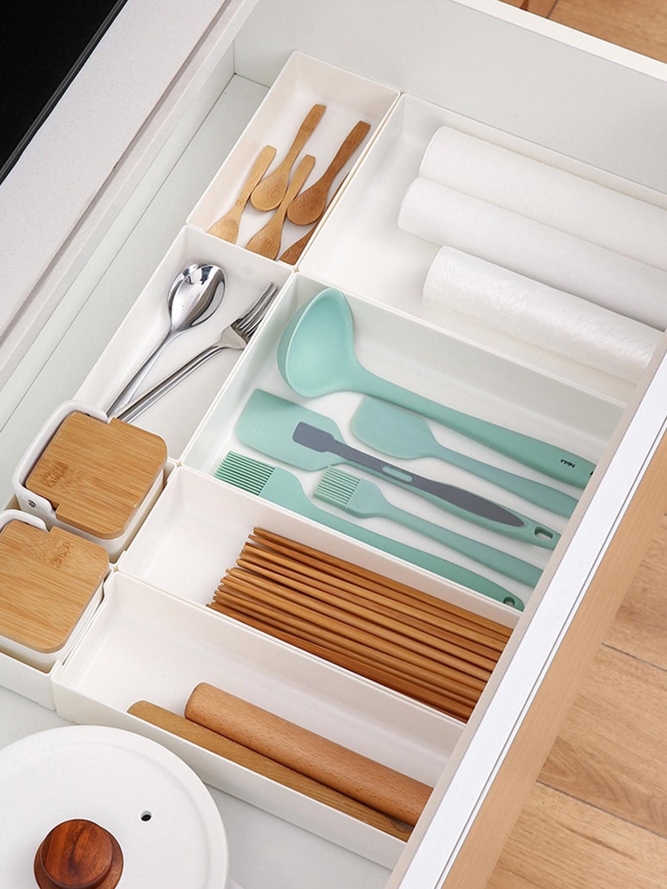 1pc Simple Stackable Drawer Divider Storage Box For Kitchen Utensil ...