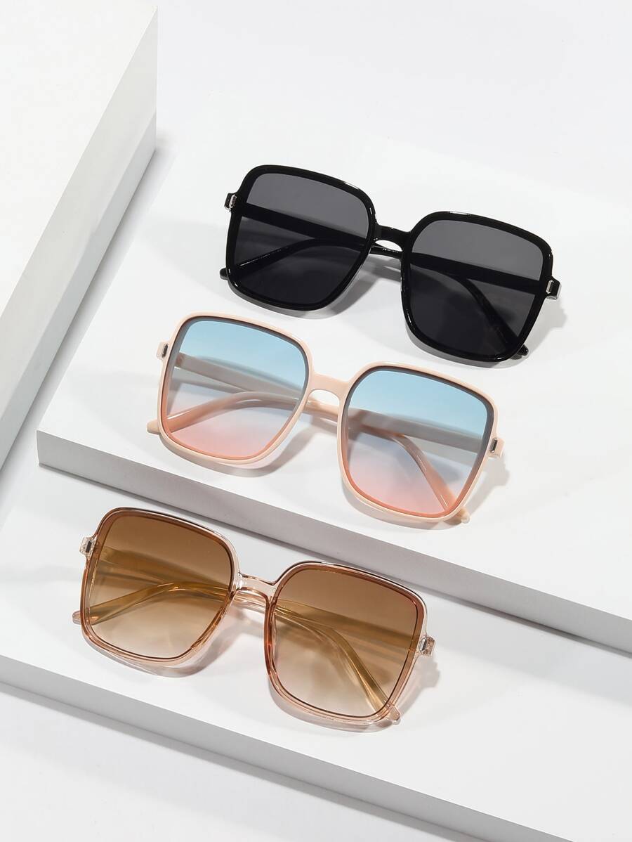 Elegant 3 Pairs Of Stylish Square Shaped Women's Glasses Beach ...