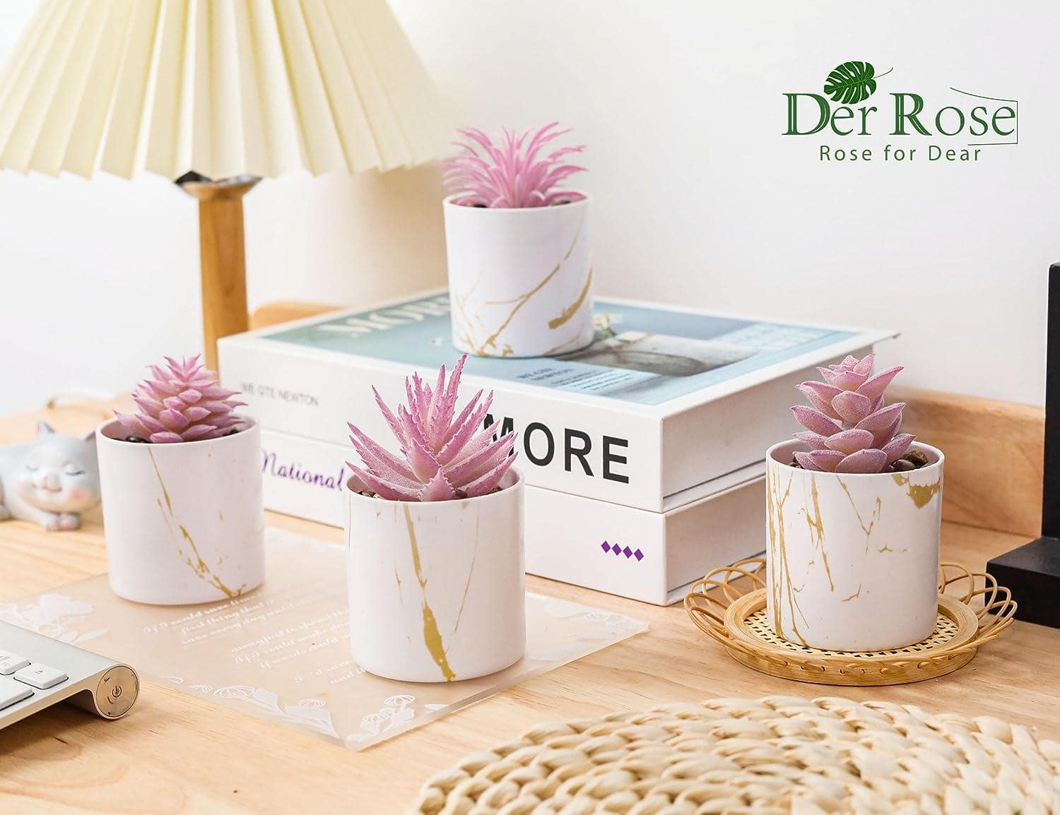 4 Packs Fake Plants Artificial Plants Indoor for Home Office Desk ...