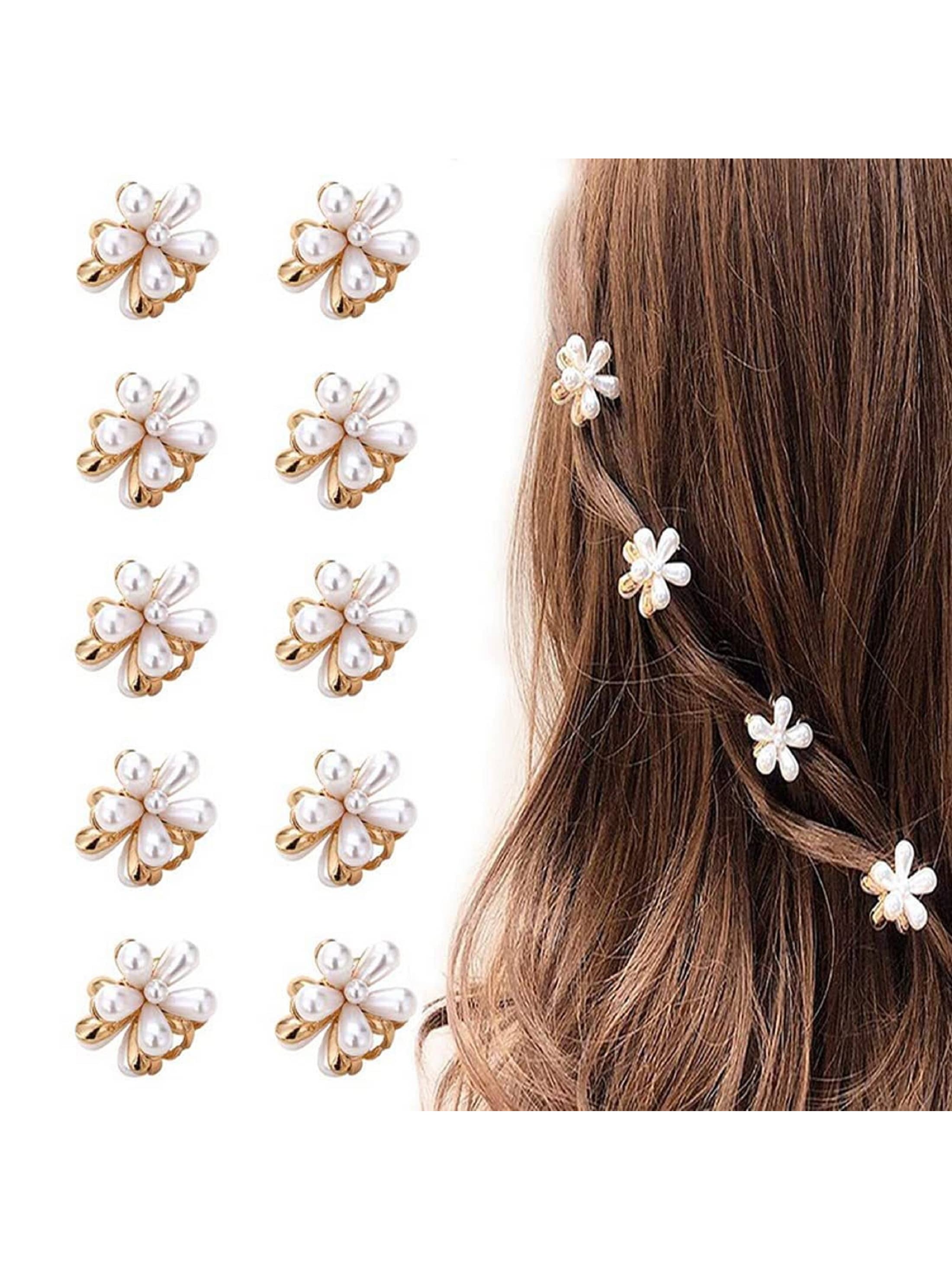 Conjunto De 10 Piezas De Mini Pinzas Para El Cabello Con Perlas Y ...