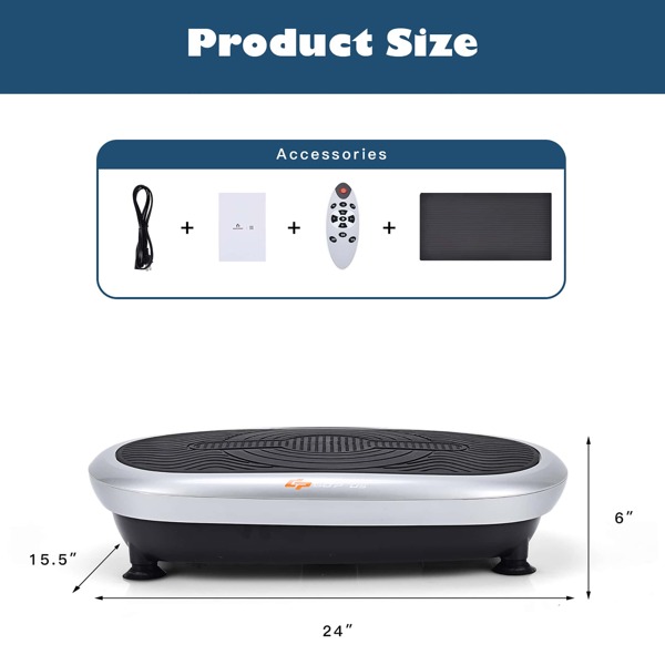 Goplus Mini Vibration Plate Whole Body Fitness Platform w/Loop Bands ...