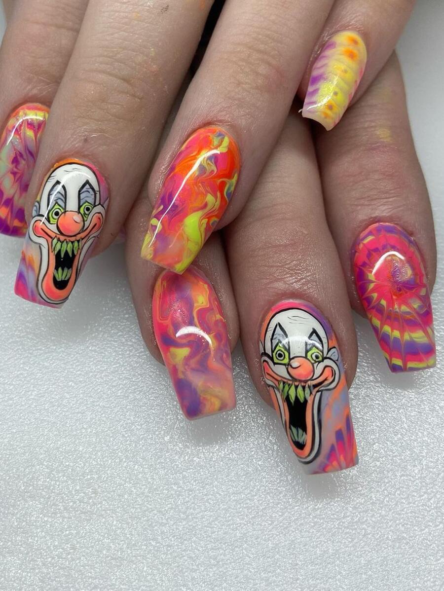 Upgrade Your Style: 24pcs/set Long Square Stiletto Nails Halloween ...