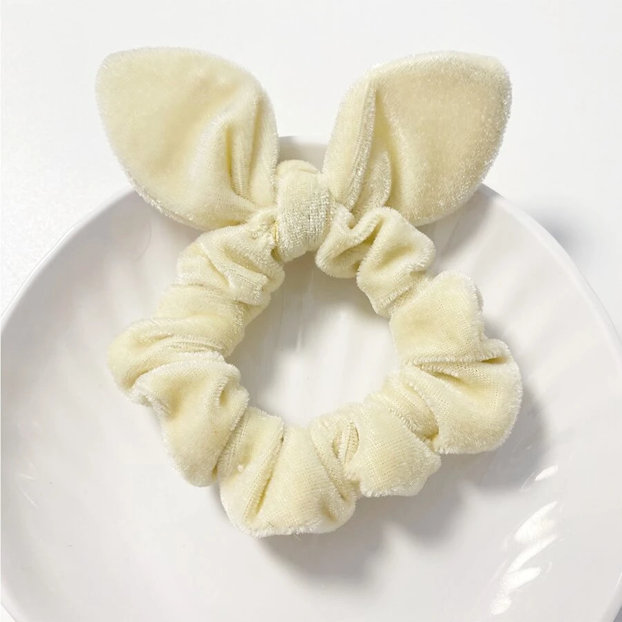 1pc Multi-color Velvet Bunny Ears Hair Scrunchie For Women, Suitable ...