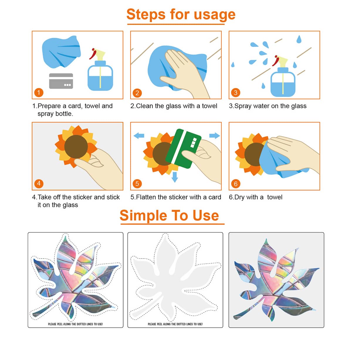 Anti-collision Window Decal, Sun Catcher Colorful Window Sticker ...