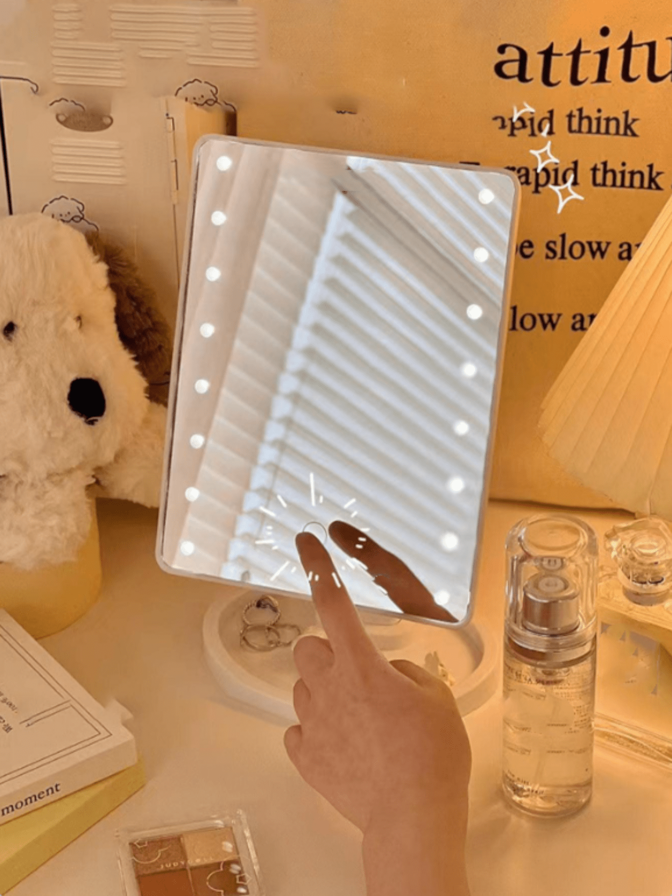 Square Led Makeup Light Illuminated Vanity Mirror With Multiple Lights ...