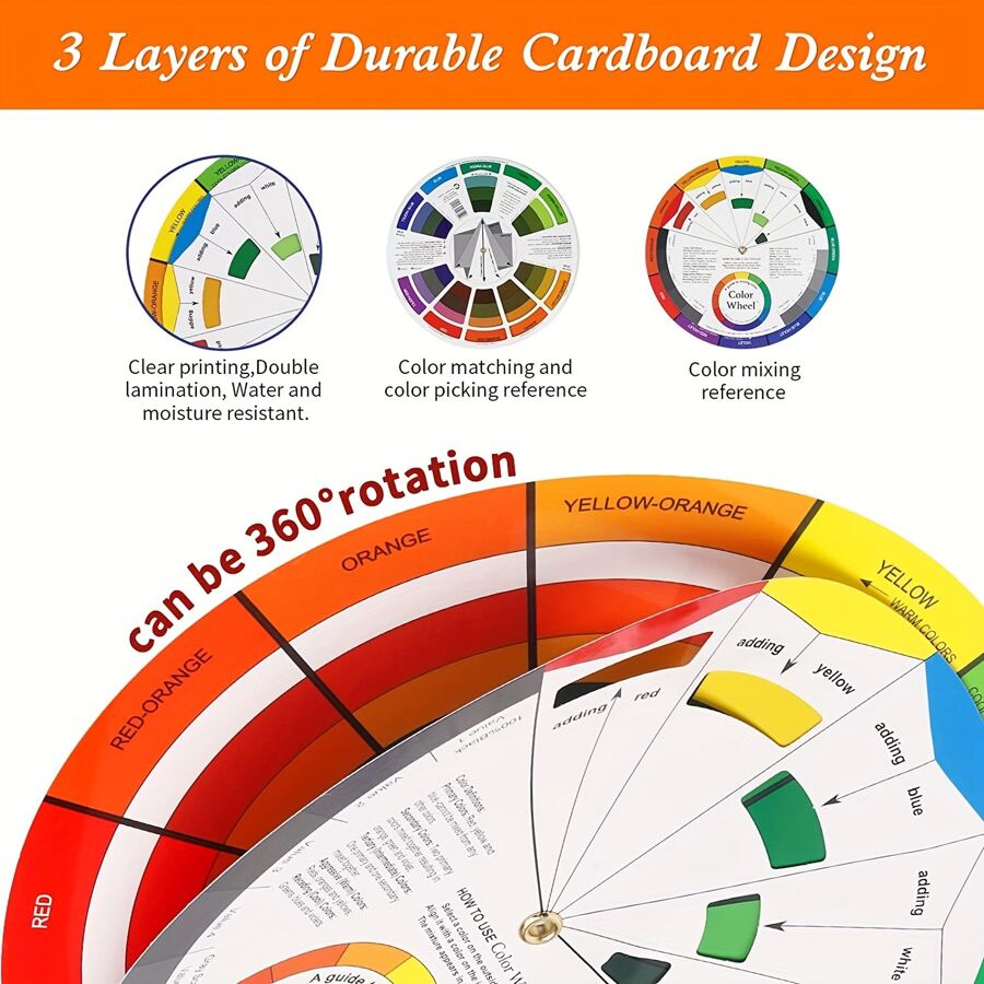 1pc Multi-color Round Color Wheel Puzzle & Multifunctional Color Mixing ...