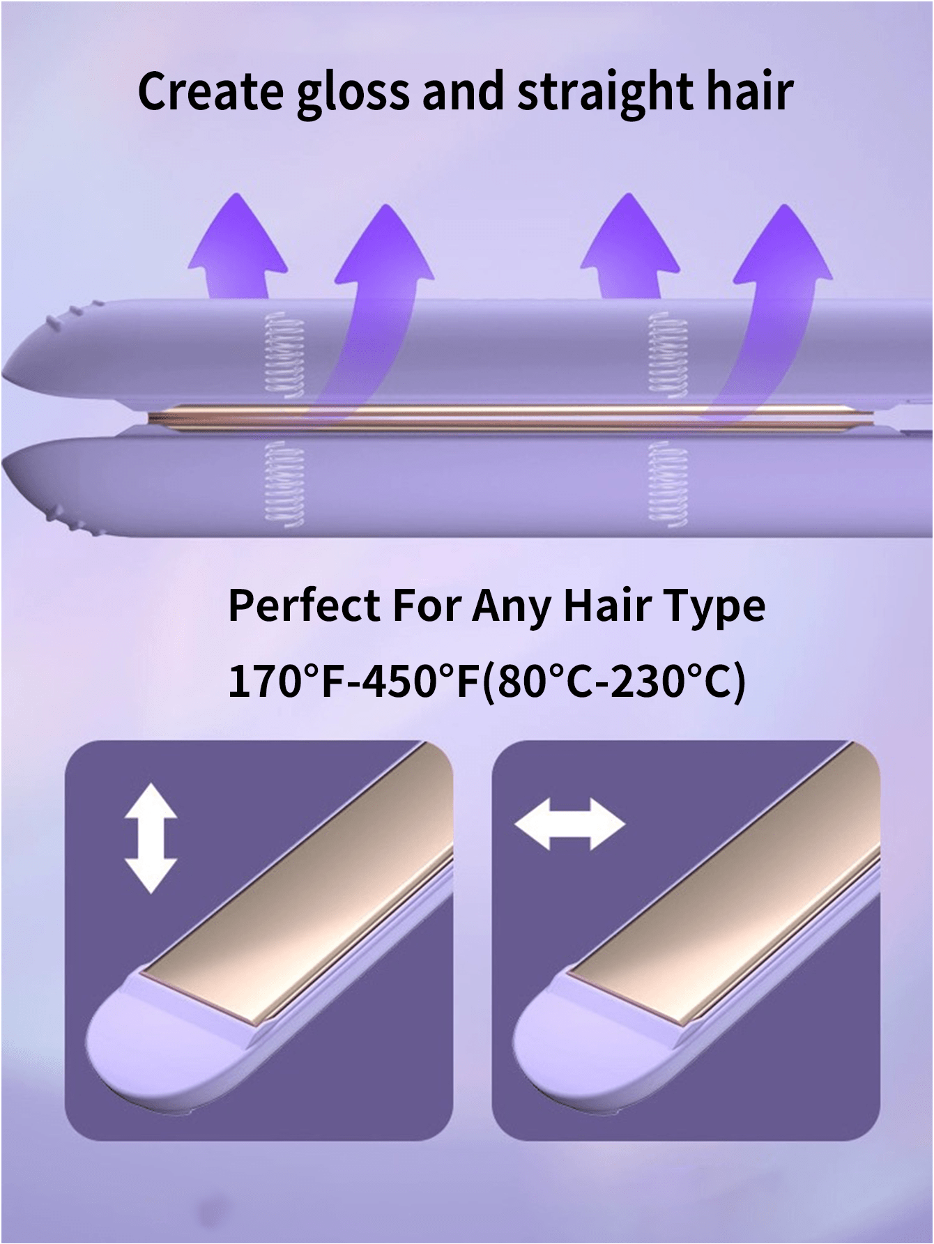 2-in-1 Hair Straightener And Curling Iron With Floating Plate Mini ...