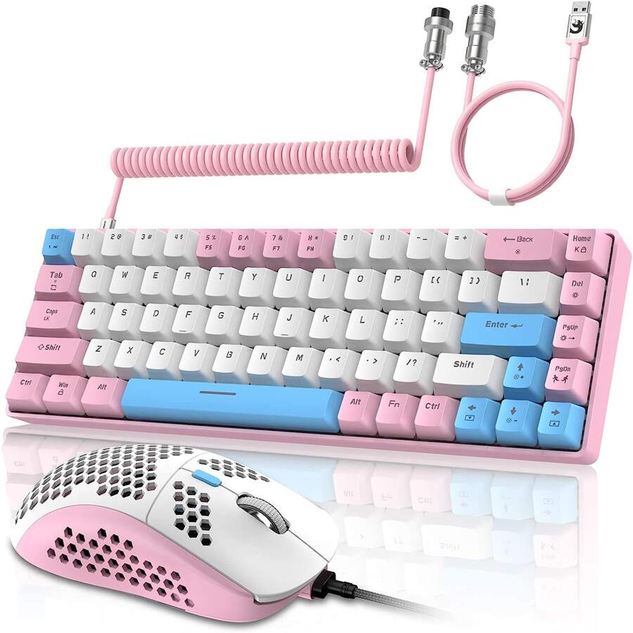 RK-T8PR0 Wired 65% Mechanical Gaming Keyboard and Mouse Combo with RGB ...
