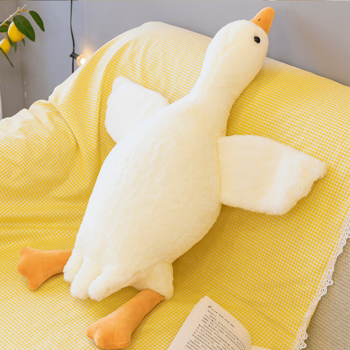 A 50cm Goose Stuffed Animals Plush Pillow Super Soft White Swan ...