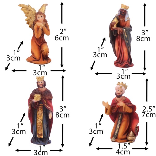 Nativity Set Figurines Nativity Scene Set 3'' Holy Family Statue Baby ...
