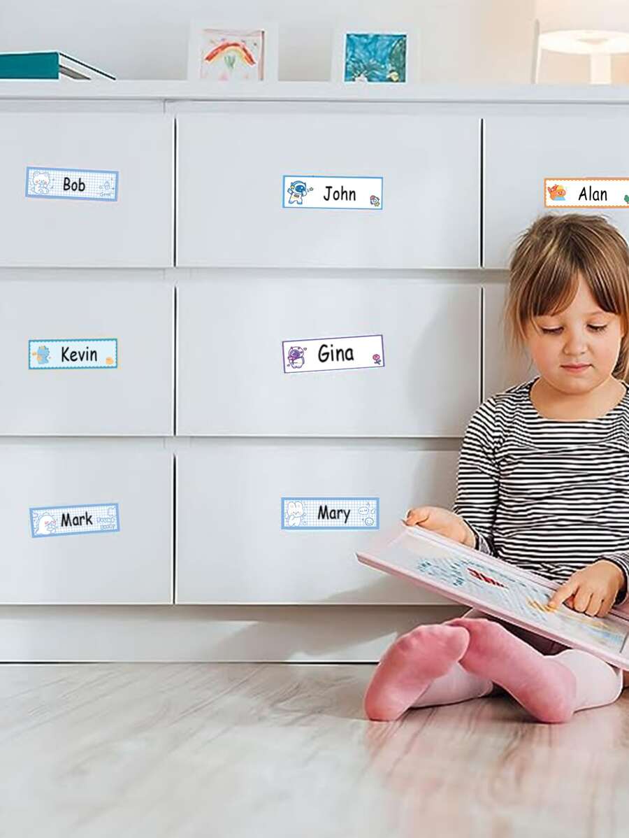 60 Pieces/1 Roll Name Tags Labels, Colorful Name Badge Stickers with ...