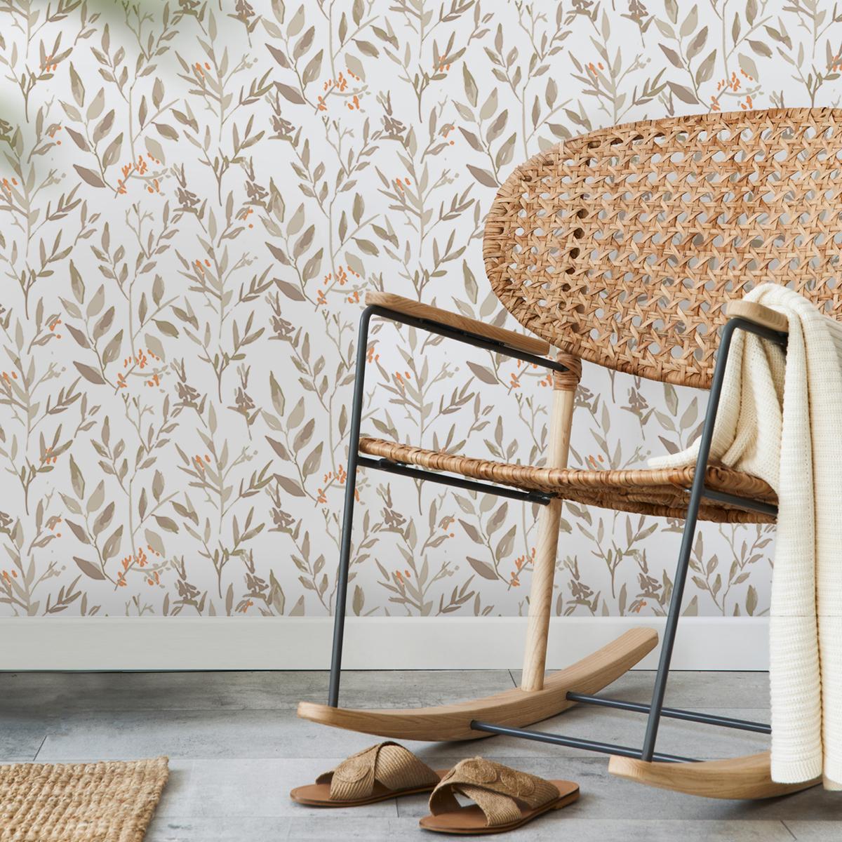 1 rollo Rollo adhesivo de pared PVC moderno con patrón de hoja para ...