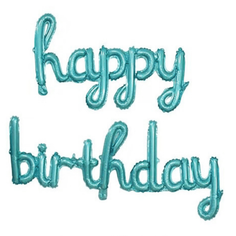 English Cursive Lowercase Happy Birthday Aluminum Foil Balloons ...